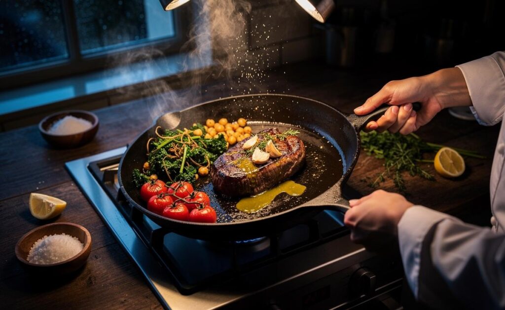 A chef explains how cooking with cast iron pans improves flavour and ...